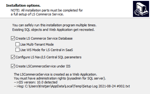 Install LS Commerce Service